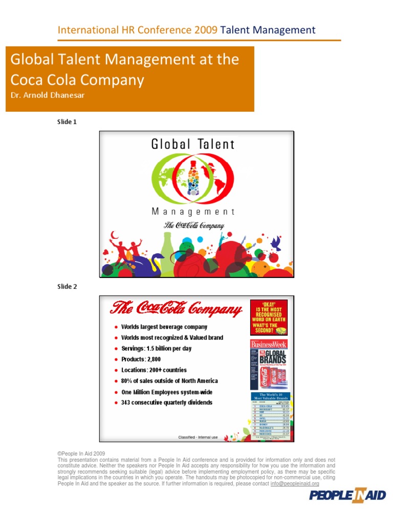 Global Talent Management at The Coca-Cola Company | PDF | Leadership ...