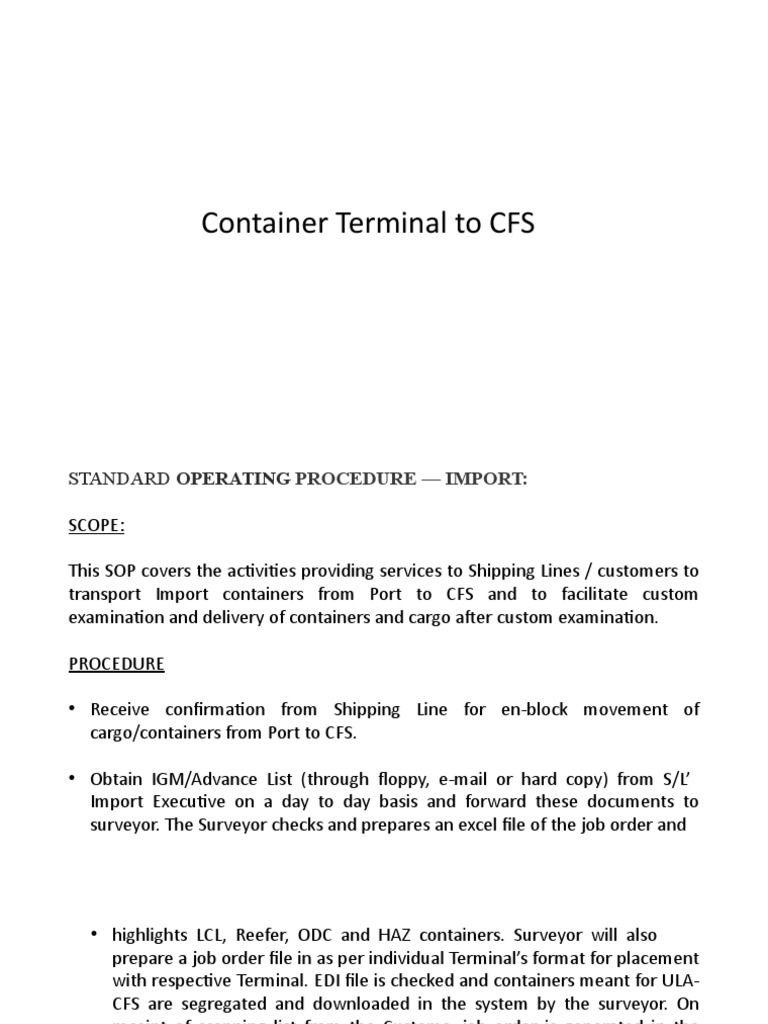 Container Terminal To CFS | PDF | Service Industries | Business
