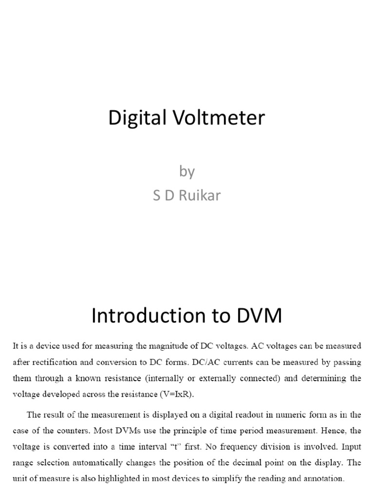 An In-Depth Look at Ramp Type Digital Voltmeters and Their Key ...