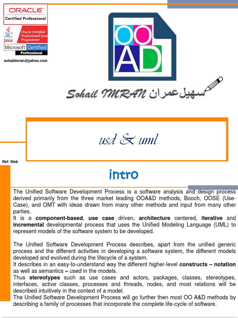 Ooad Si Usd Pdf Unified Modeling Language Class Computer Programming 5307
