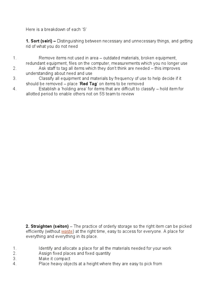 Understanding Seiri in 5S Methodology | PDF