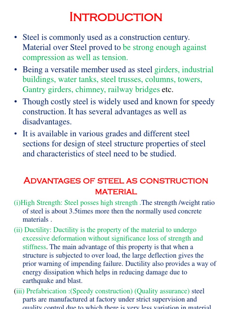 Steel Construction Material Advantages | PDF | Beam (Structure ...
