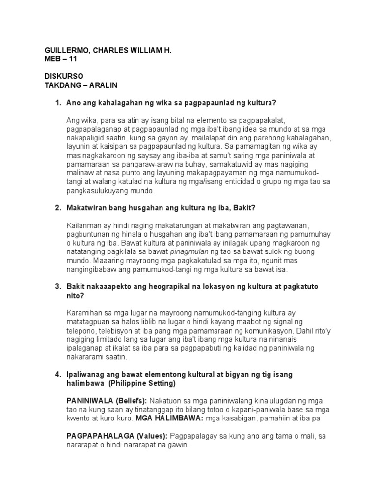 FILIPINO - Essay Guillermo | PDF
