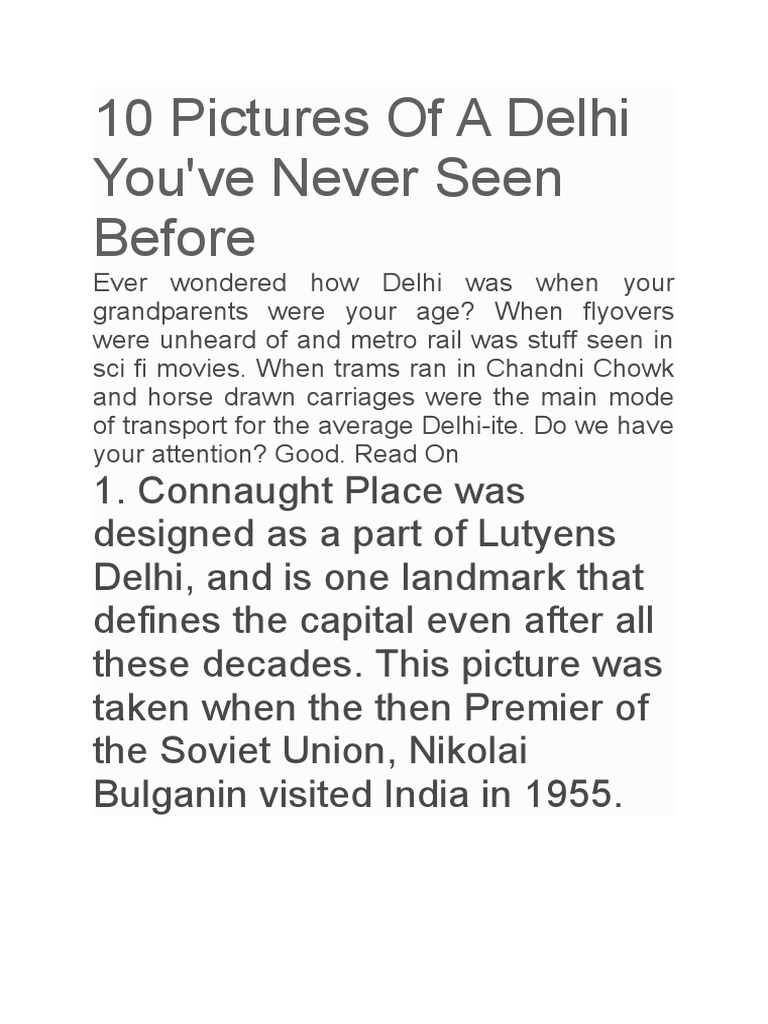 Vintage Delhi: Rare 1950s Photos | PDF