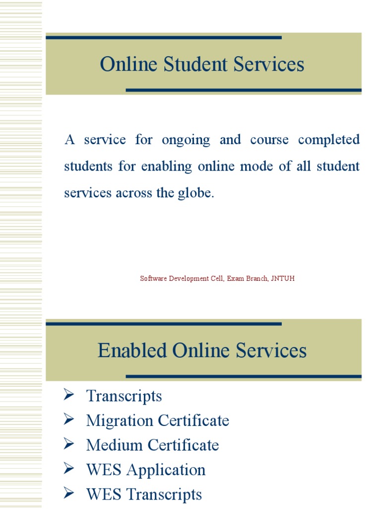 Online Student Services at JNTUH | PDF | Business | Technology & Engineering