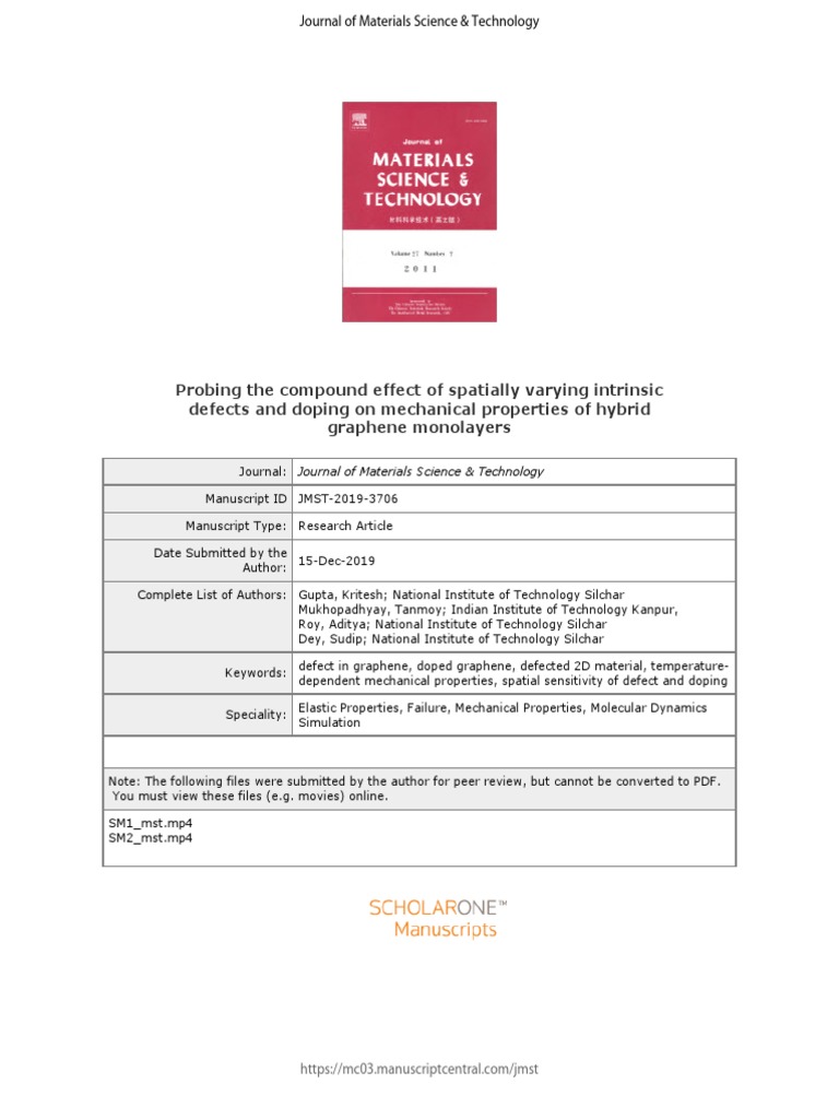 JMST-2019-3706 Proof Hi PDF | PDF | Graphene | Doping (Semiconductor)