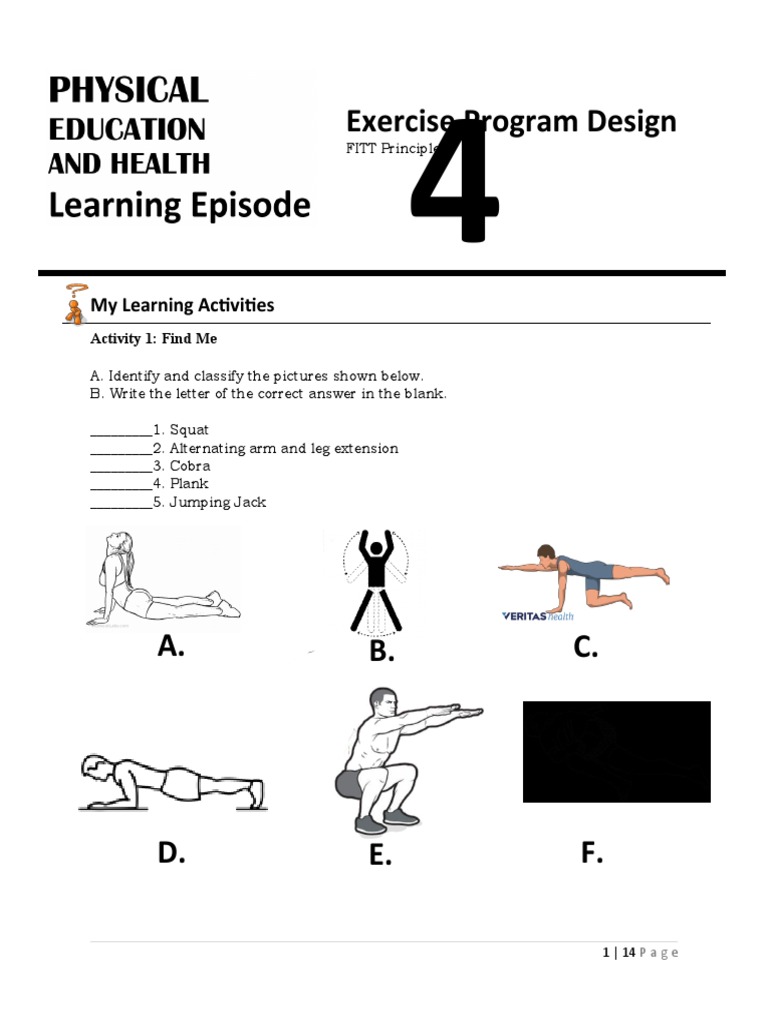 1MODULE-PE3-LE1-EXERCISE PROGRAM DESIGN - FITT Principle | PDF ...
