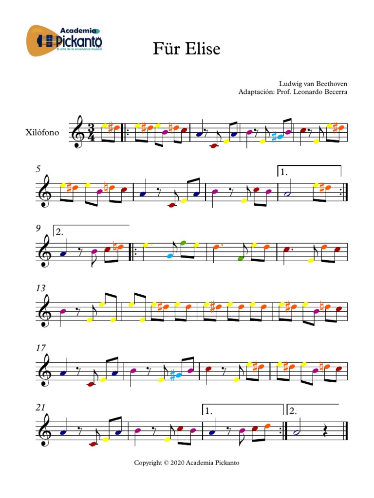 Für Elise XILOFONO - Partitura Completa PDF | PDF