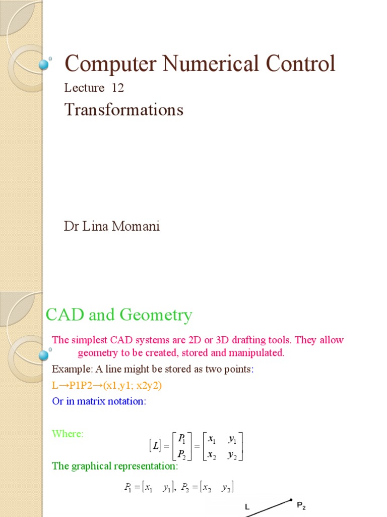 Computer Numerical Control: Transformations | PDF | Cartesian ...