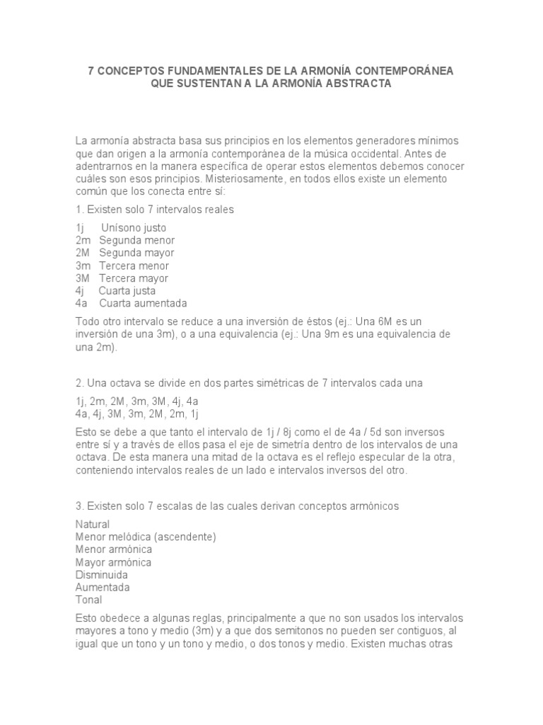 7 Conceptos Fundamentales de La Armonía Contemporánea Que Sustentan A ...