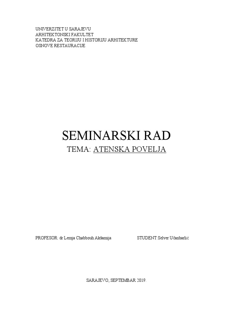 Atenska Povelja | PDF