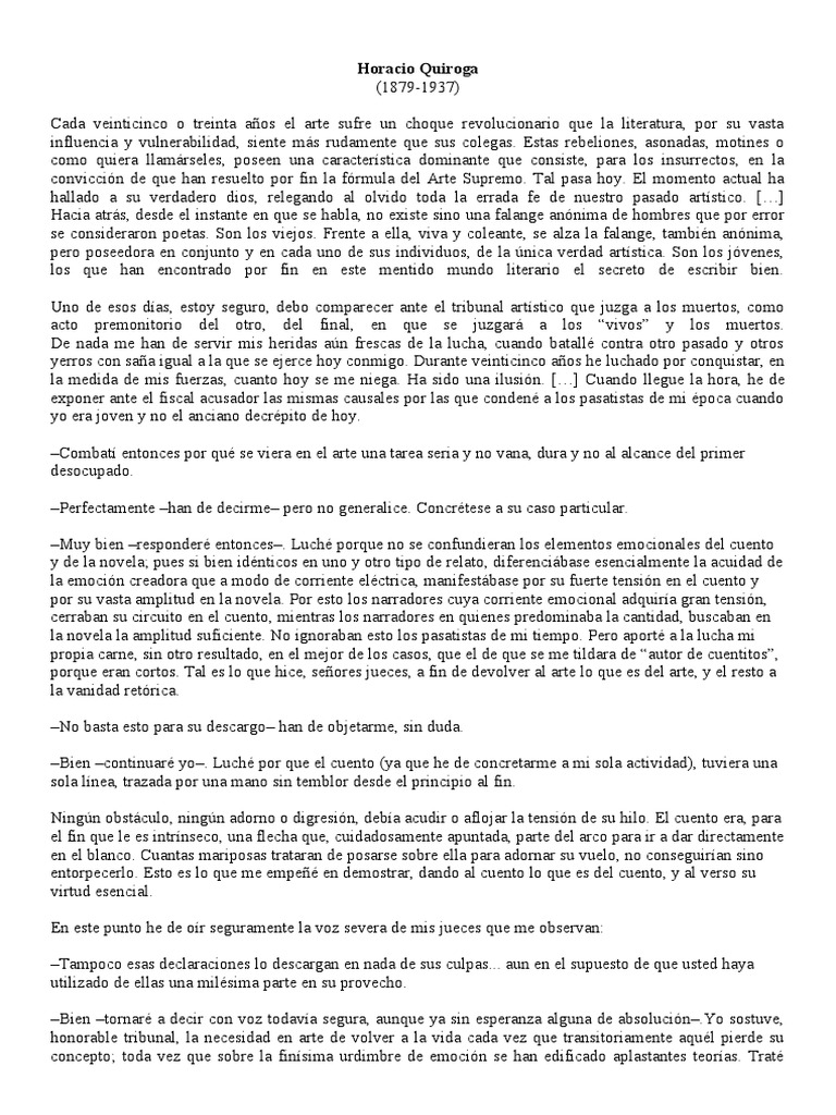Horacio Quiroga | PDF | Cuentos