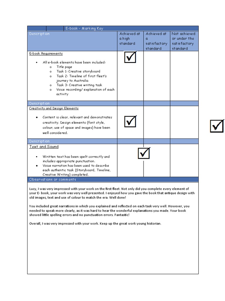 Marking Key Final | PDF | Language Arts & Discipline