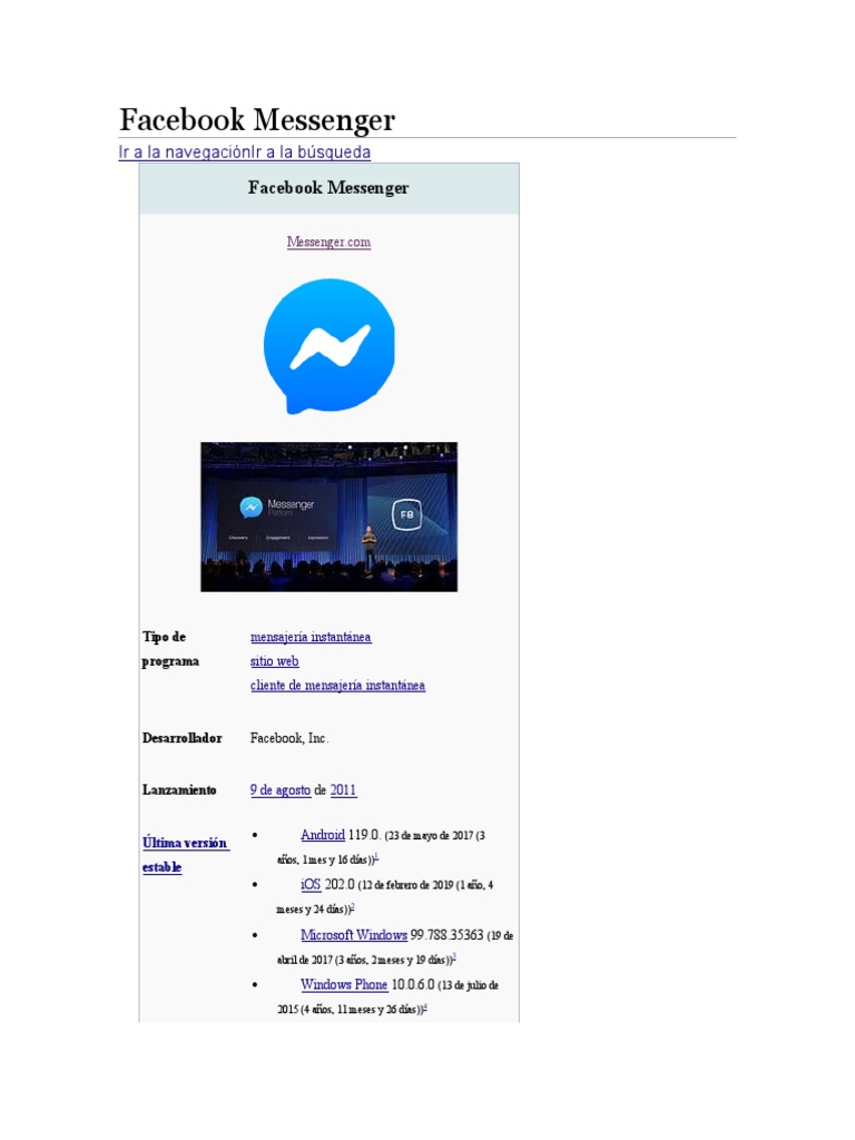 Facebook Messenger | PDF | Software del sistema | Software móvil