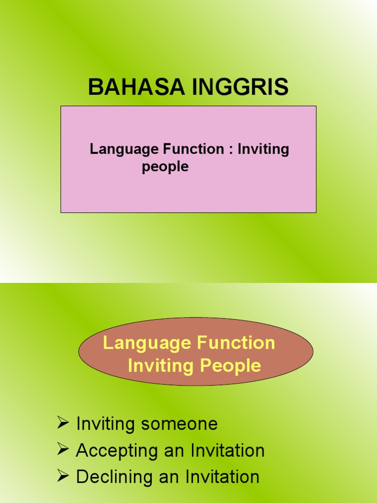 Bahasa Inggris: Language Function: Inviting People | PDF