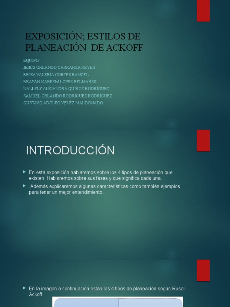 Estilos de Planeación de Ackoff | PDF | Planificación | Science