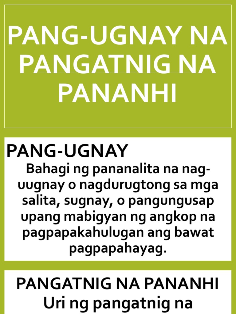 Pang-Ugnay Na Pangatnig Na Pananhi | PDF