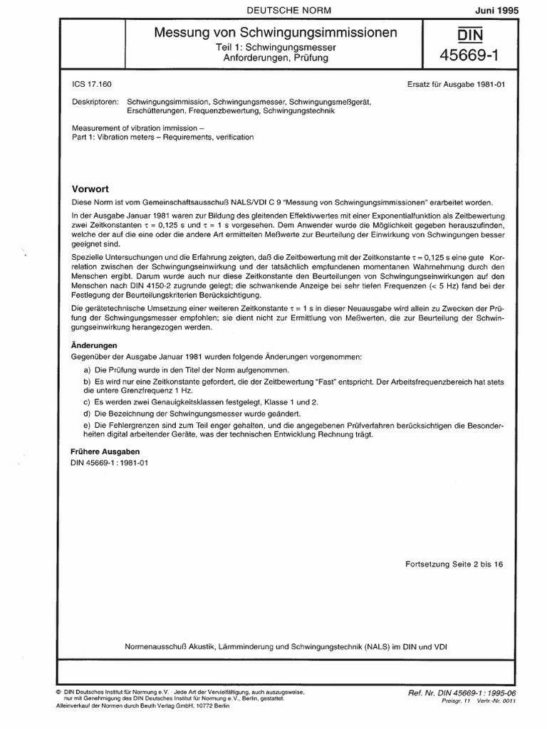 Din 45669-1 1995-06 | PDF