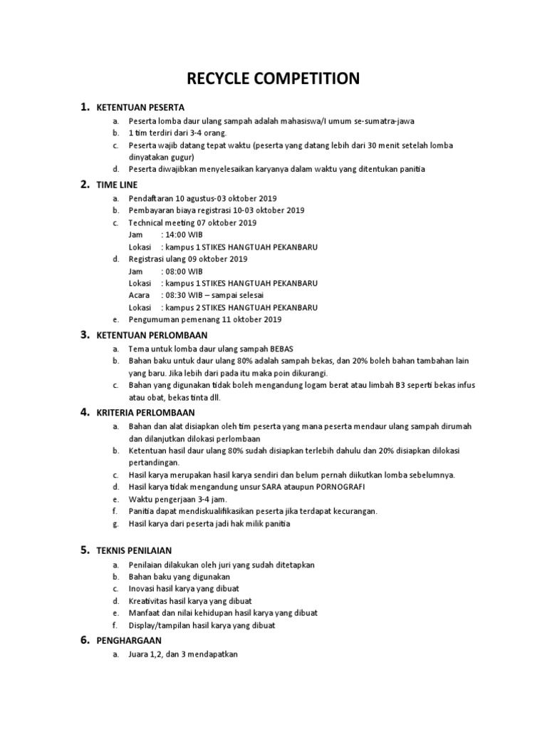 Recycle Competition | PDF