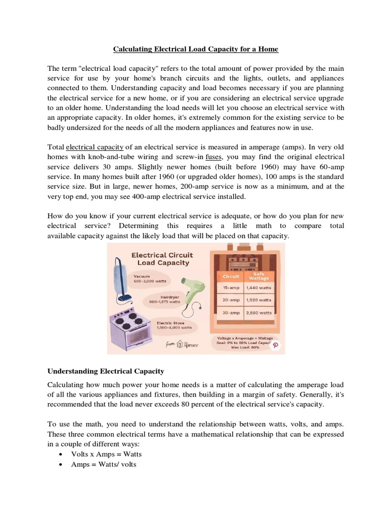 Load Calculation | PDF | Home Appliance | Watt