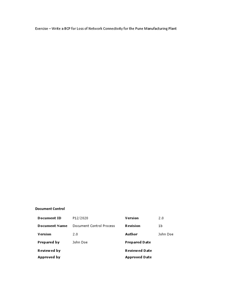BCP-sample Plan PDF | PDF | Computer Networking | Digital Technology