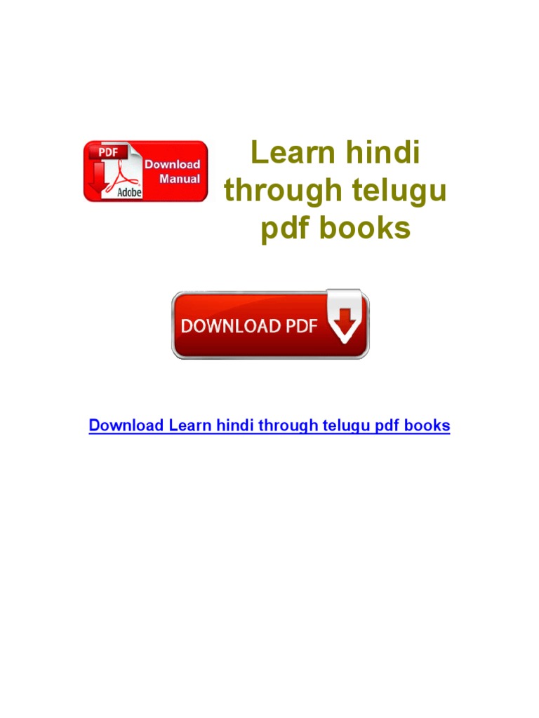 Learn Hindi Through Telugu PDF Books PDF | PDF | Windows 8 | Microsoft Windows