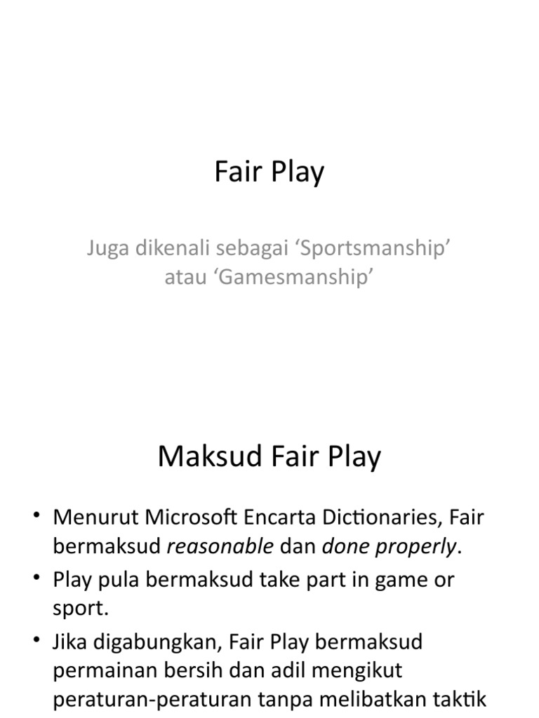 Fair Play | PDF | Psychological Attitude | Social Institutions