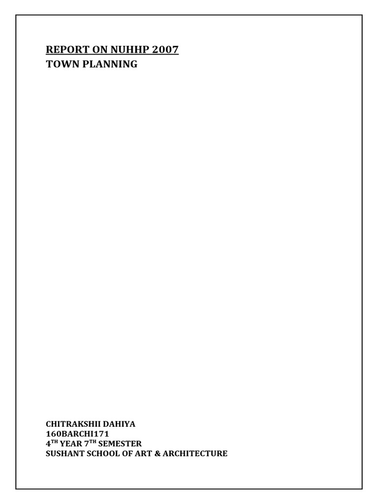 Report On Nuhhp 2007 Town Planning | PDF | Policy | Economies