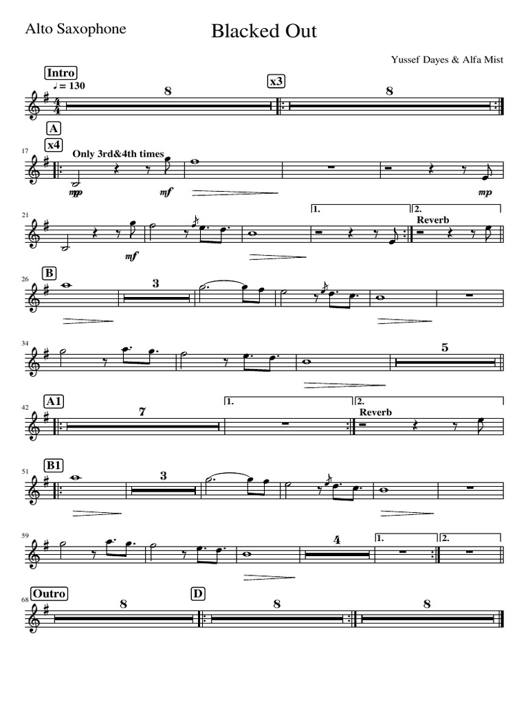 Blacked Out-Alto Saxophone | PDF