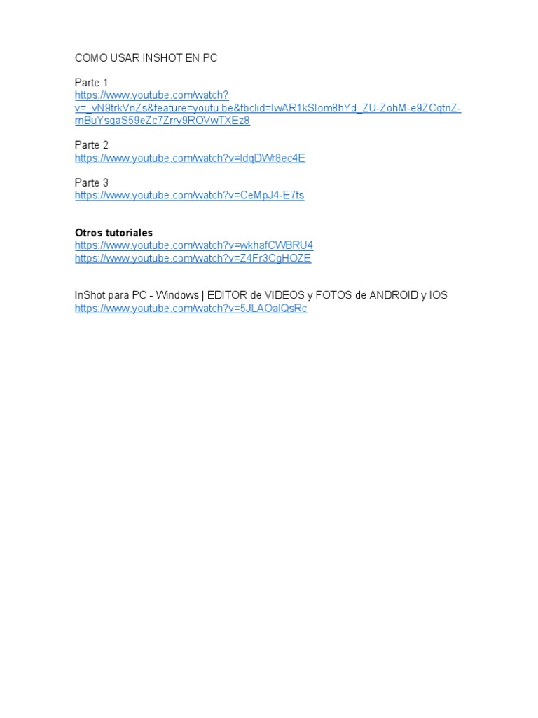 Como Usar Inshot en PC | PDF