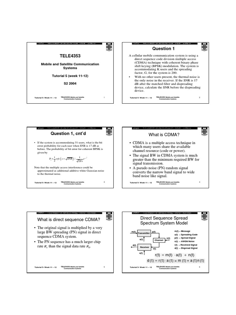 Tutorial5 PDF | PDF | Telecommunications | Telecommunications Engineering