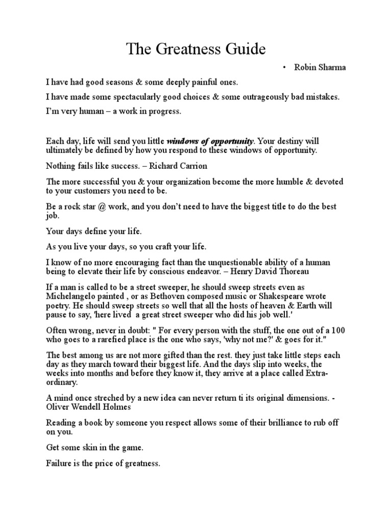 The Greatness Guide | PDF