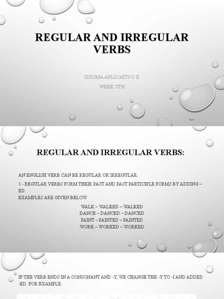 Regular and Irregular Verbs | PDF | Linguistic Typology | Semantic Units