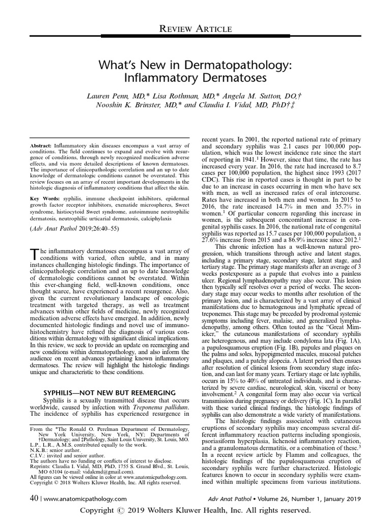 Inflammatory Dermatoses | PDF | Immunology | Clinical Medicine
