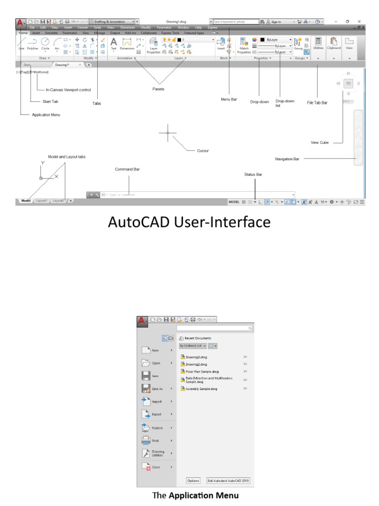 Autocad Class 1 Slides Pdf Cartesian Coordinate System Menu Computing 1732