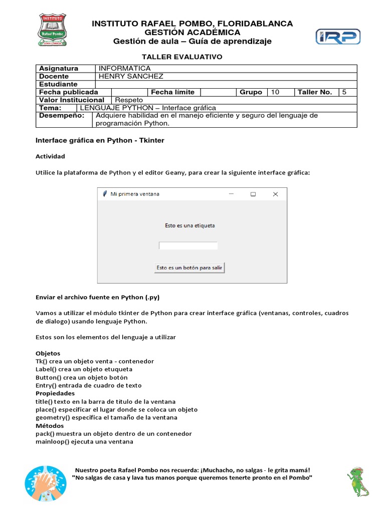 Taller 10 Creando Interface Grafica en Python P2 05 | PDF