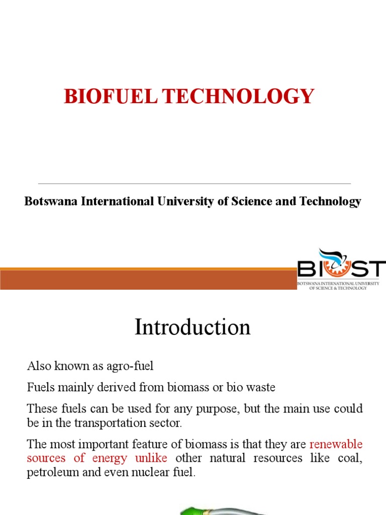 BIOFUEL TECHNOLOGY OVERVIEW | PDF | Biodiesel | Algae Fuel