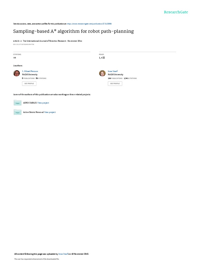 Sampling-Based A Algorithm For Robot Path-Planning | PDF | Discrete ...