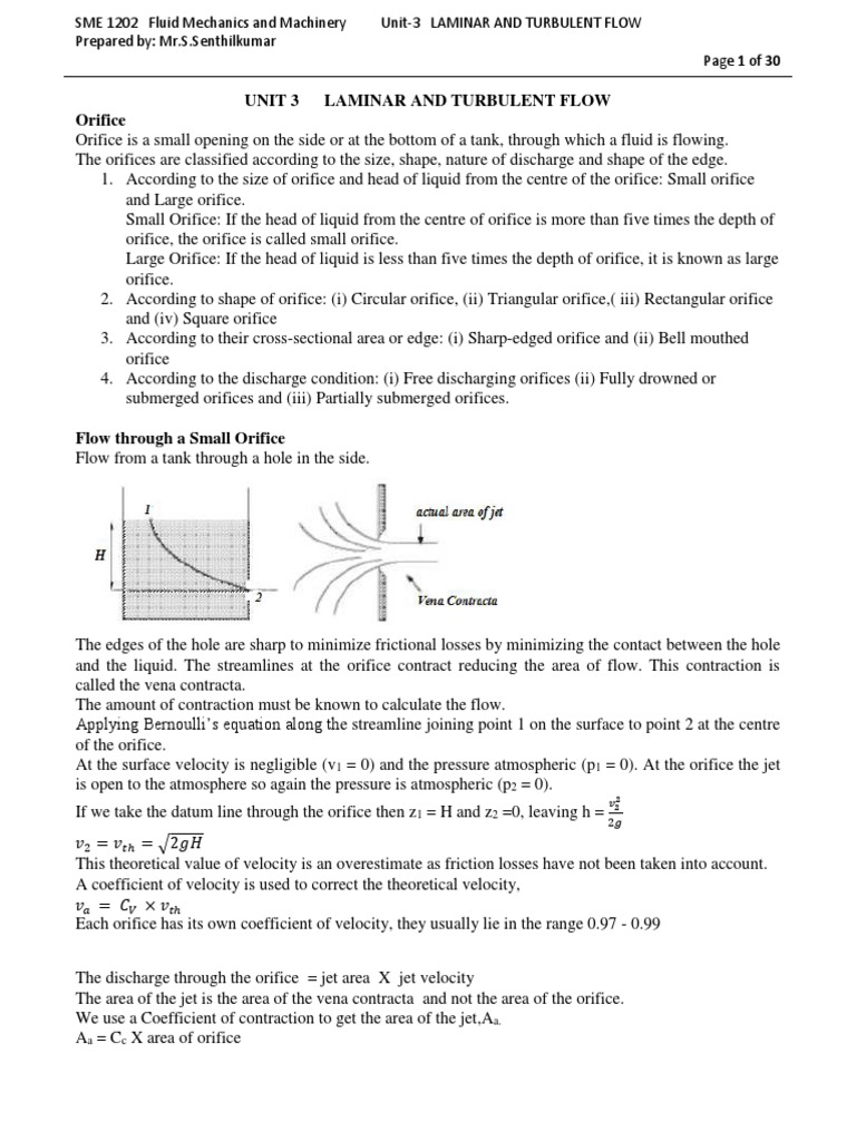 Unit 3 Laminar and Turbulent Flow Orifice | PDF | Boundary Layer | Fluid Dynamics