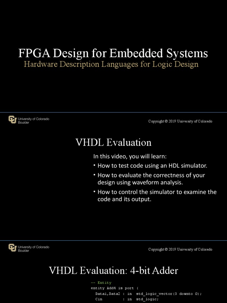 (Video Title) : FPGA Design For Embedded Systems | PDF | Vhdl ...