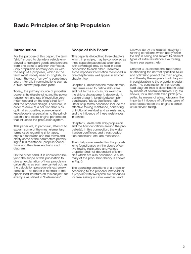 Basic Principles of Ship Propulsion 3 | PDF | Ships | Propeller