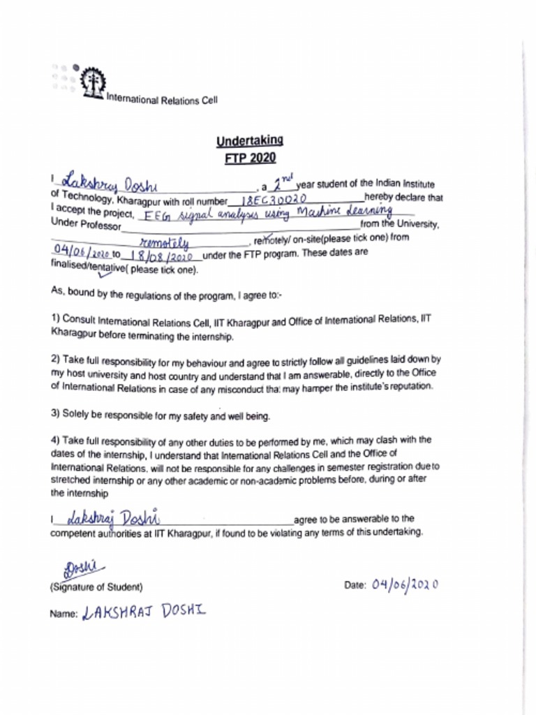 Undertaking Form | PDF