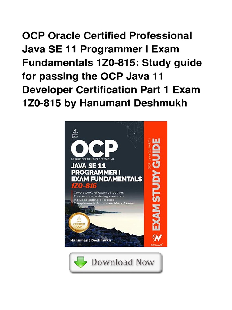 Ocp Oracle Certified Professional Java S Pdf Java Platform Oracle Acquisitions