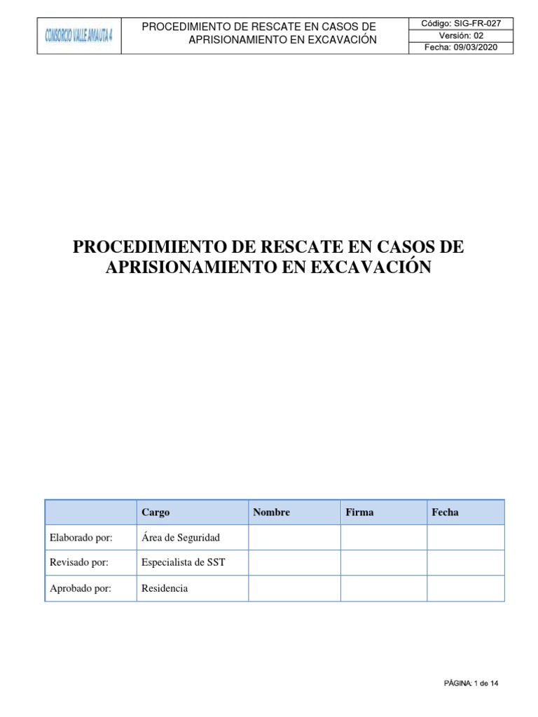 Sig-Fr-027procedimiento de Rescate en Casos de Aprisionamiento en ...