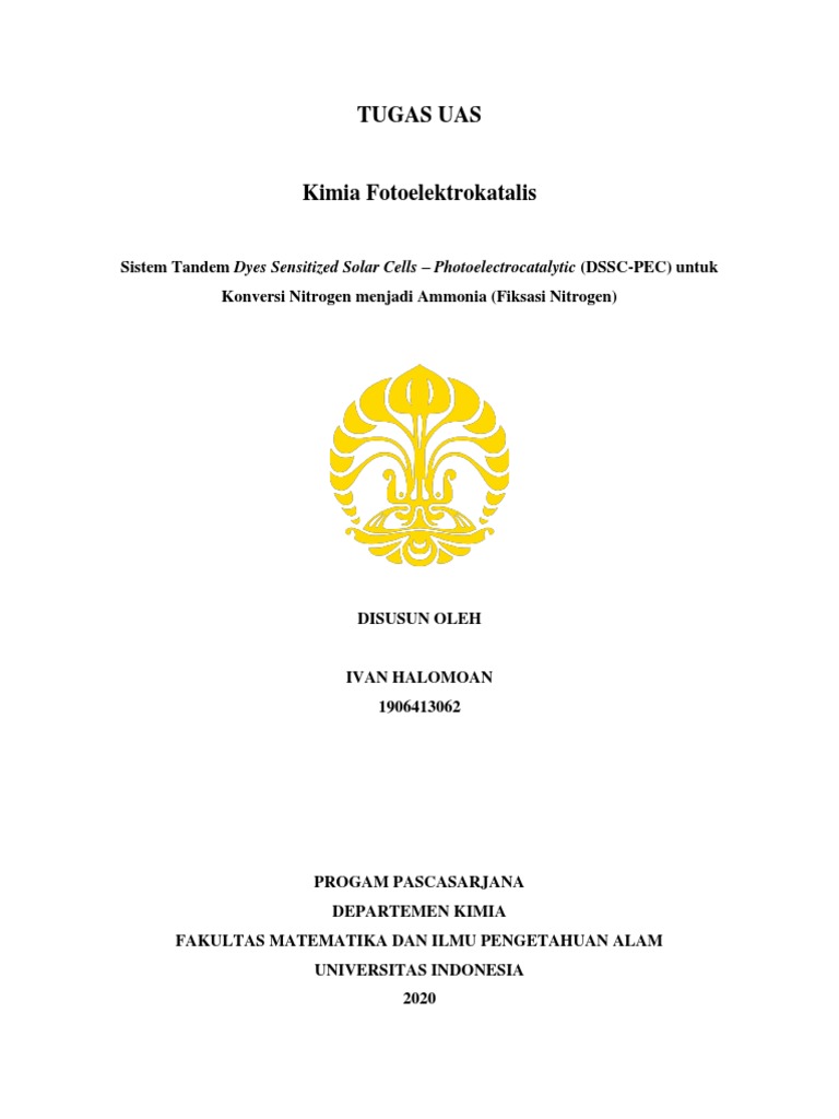 Ivan Halomoan - 1906413062 - Fotoelektrokatalis - Tugas UAS PDF | PDF | Griya & Taman | Sains ...