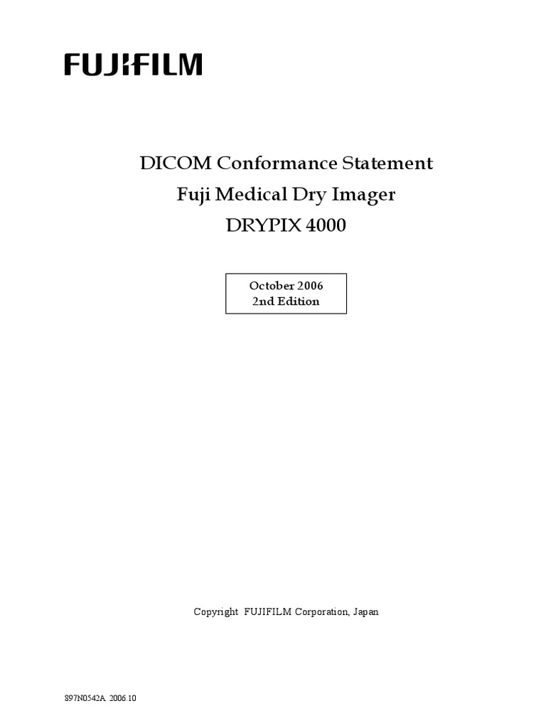 DICOM Conformance Statement FUJIFILM DryPix 4000 | PDF | Computing | Computer Engineering