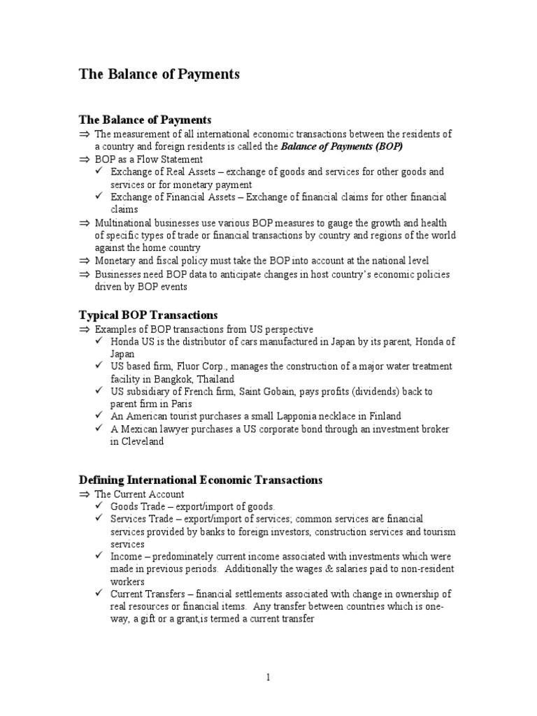 Understanding the Balance of Payments | PDF | Balance Of Payments ...