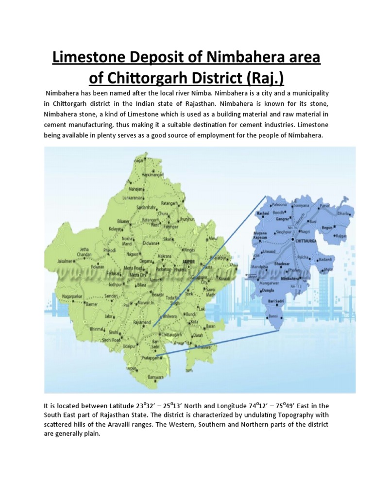 Nimbahera Limestone Deposits Overview | PDF | Cement | Concrete