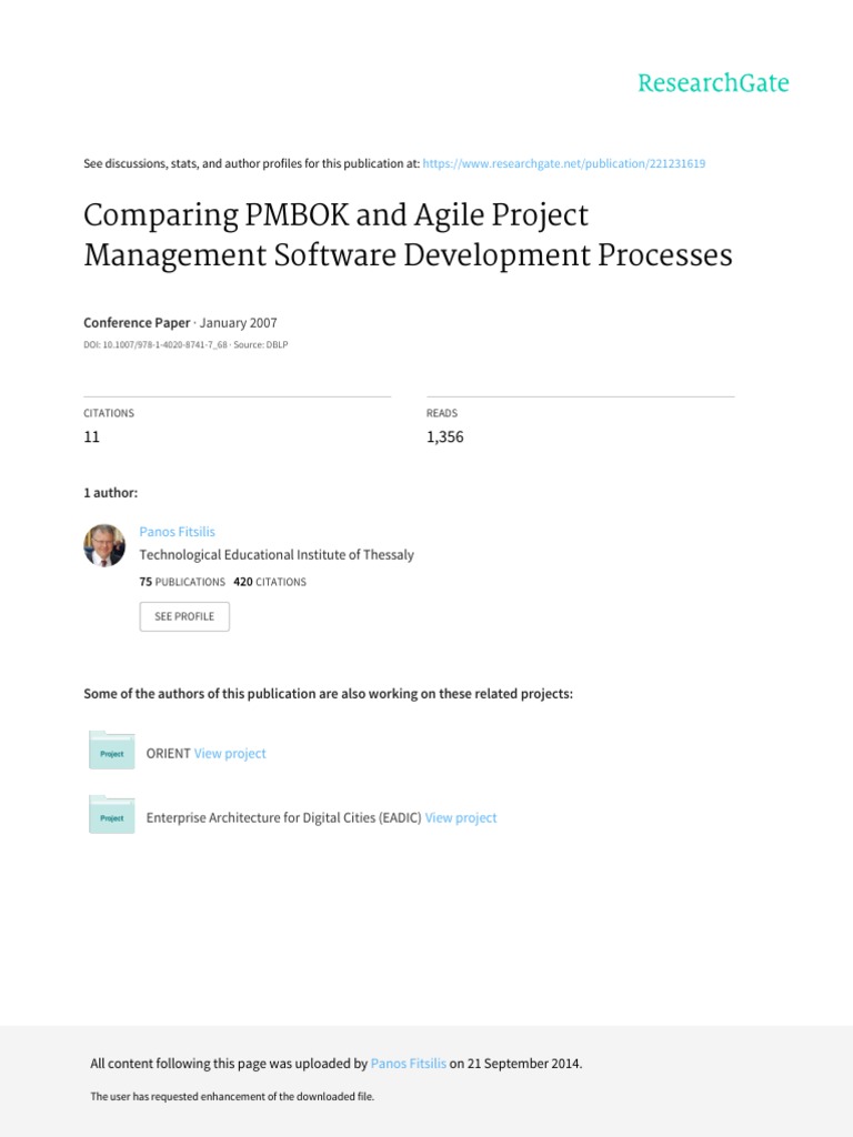 Comparing PMBOK and Agile Project | PDF | Scrum (Software Development ...