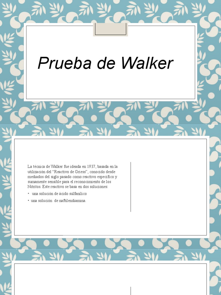 Prueba de Walker y Reactivo de Griess | PDF